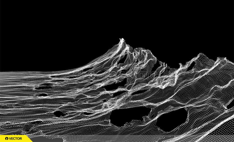 Landscape Background. Terrain. Cyberspace Grid Stock Vector ...