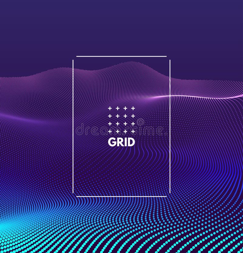 Landscape Background. Terrain. Cyberspace Grid Stock Vector ...