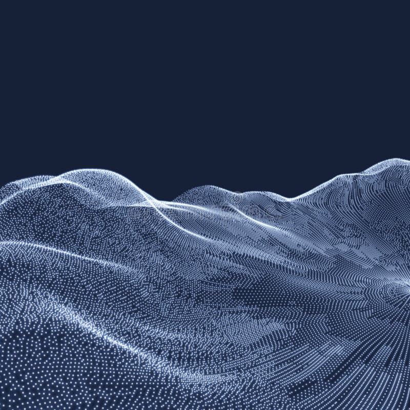 Landscape Background. Terrain. Cyberspace Grid Stock Vector ...