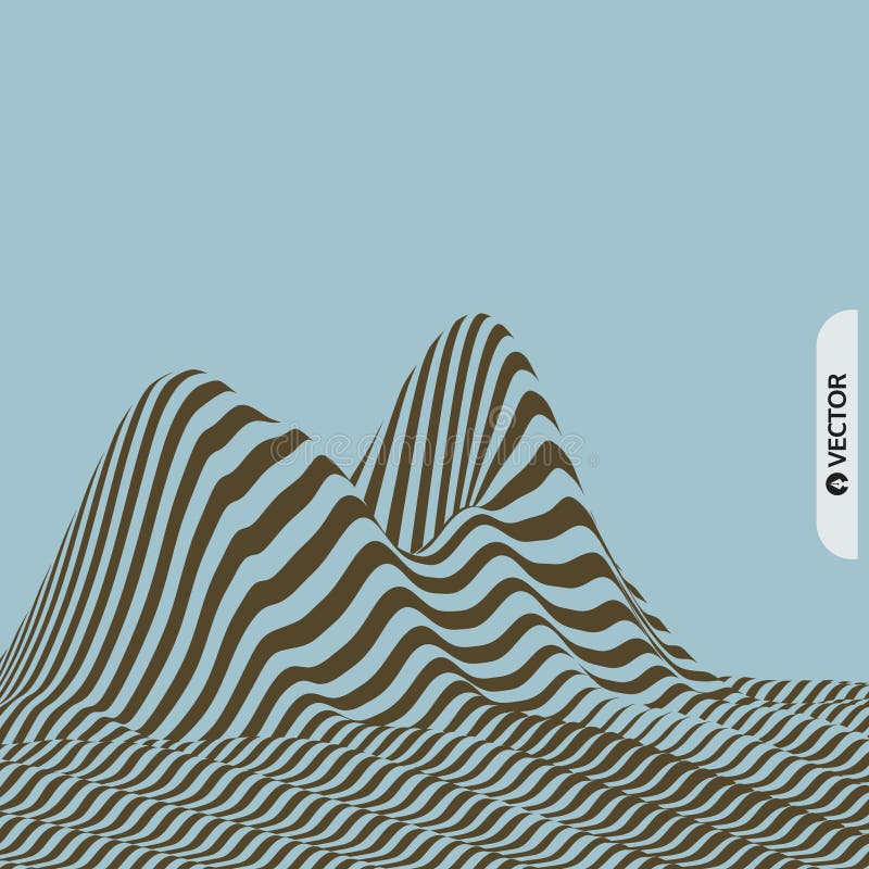 Landscape Background. Terrain. Pattern with Optical Illusion. Vector ...