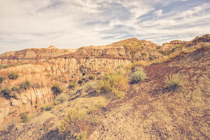 Landscape of the Badlands of Drumheller Stock Image - Image of ...