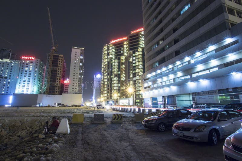 Bahrain - Night scene editorial stock image. Image of modern - 7136264