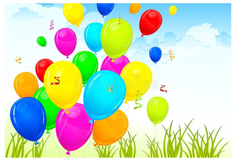 Landscape & balloons stock vector. Illustration of helium - 22409691