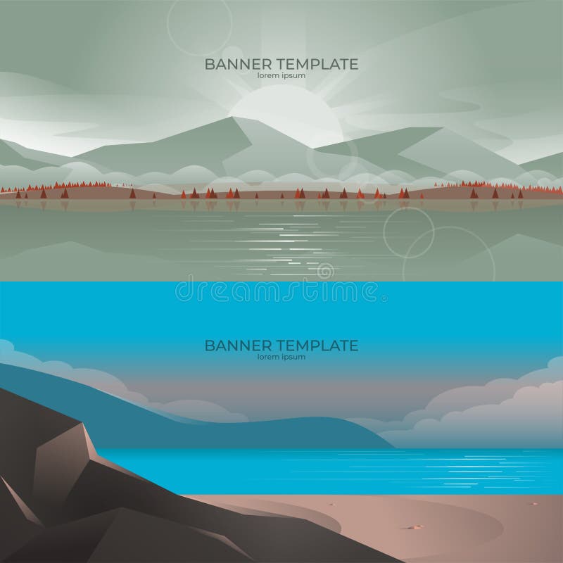 Landscape Web Banner for Website Stock Vector - Illustration of ...