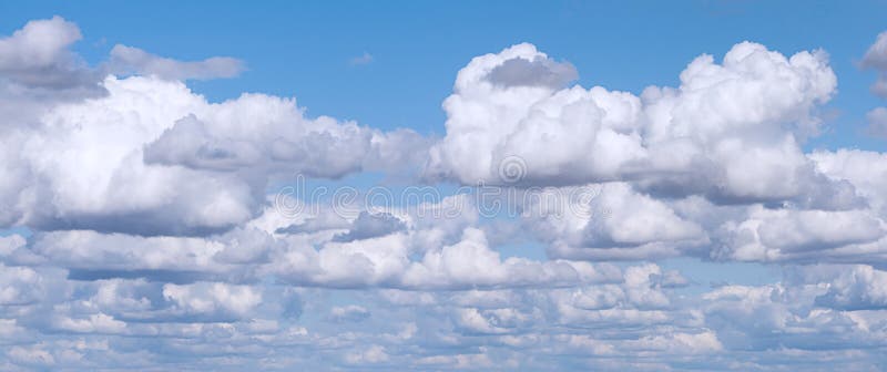 Cloudscape Banner of Fair Weather White Clouds Stock Photo - Image of ...