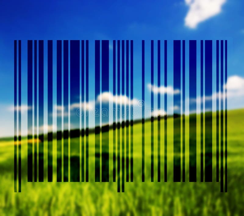 Landscape with Barcode Lines Stock Photo - Image of digital, nature ...