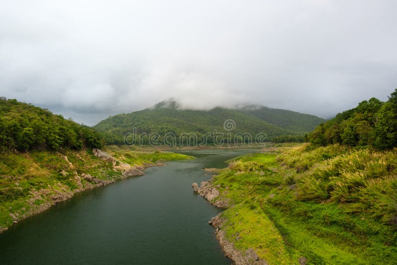 Landscape of Barrage ,Catchment Dam Stock Image - Image of rock ...