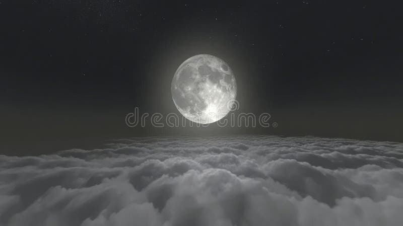 The Landscape is Bathed in a Peaceful Light, Courtesy of a Bright Full ...