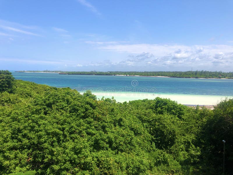 Landscape of Beach Front View on a Sunny Day Stock Image - Image of ...