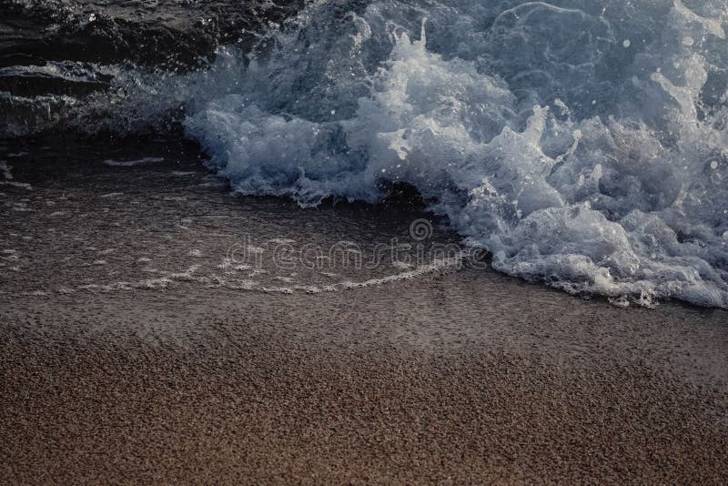 Landscape of a Beach Shore with Waves and Foam Stock Photo - Image of ...