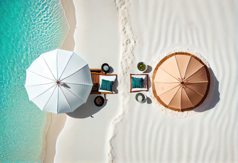 Landscape of the Beach with Umbrellas and Sunbeds for Sunbathing ...