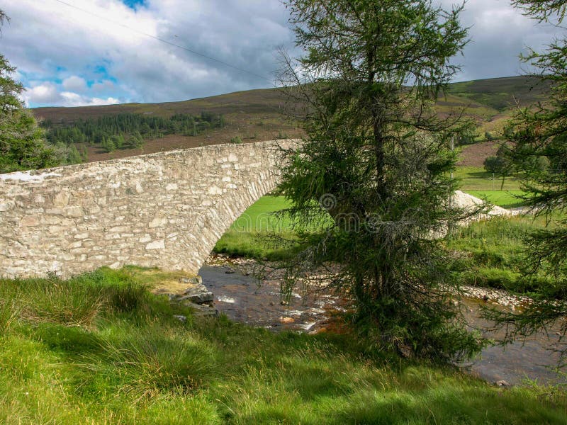 Landscape with a Beautiful Arched Stone Bridge Stock Photo - Image of ...