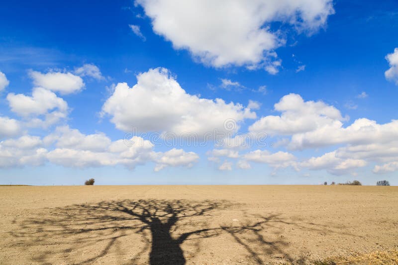 Landscape with Beautiful Cloudscape and Shadows Stock Photo - Image of ...