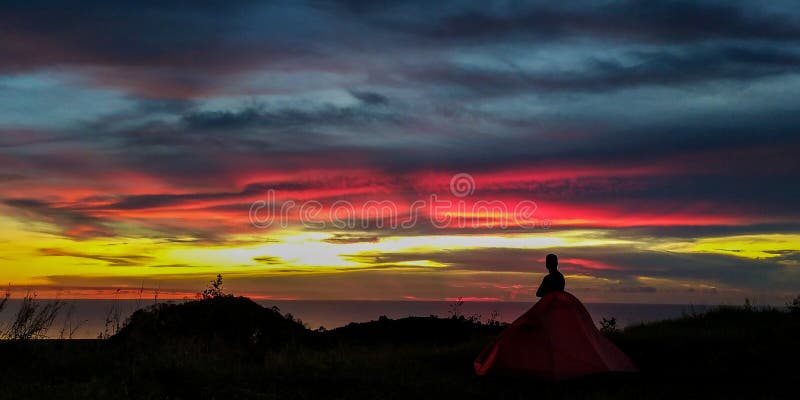 The Landscape of Beautiful Horizon on the Hill Stock Photo - Image of ...