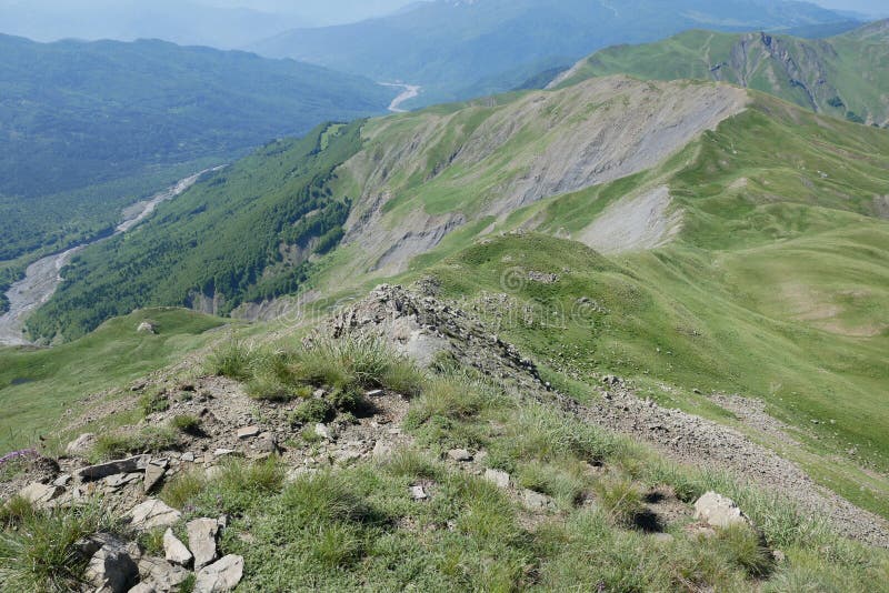 Landscape of Beautiful Mountains with a Slight Fog Gradually Covering ...