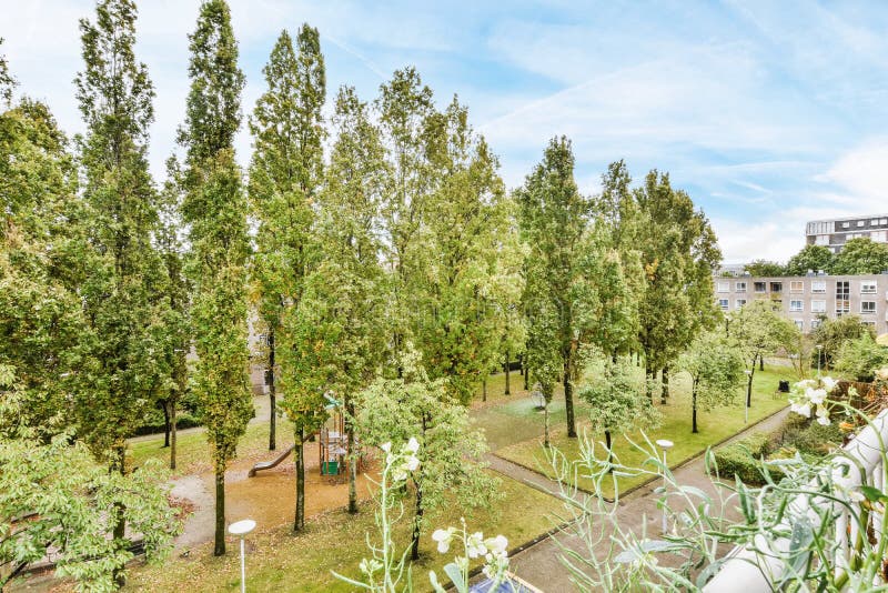 Landscape of a Beautiful Park Editorial Image - Image of flora, walkway ...