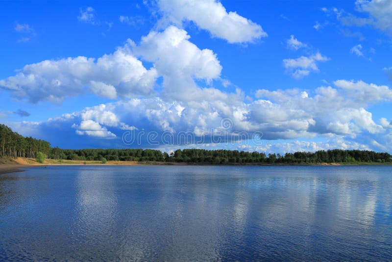 The Landscape is Beautiful Sky Over the Lake Stock Image - Image of ...