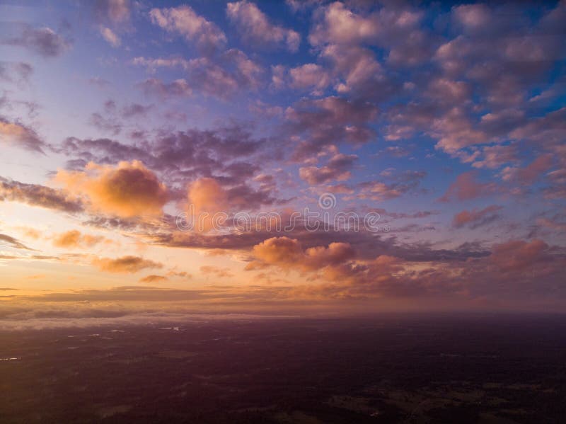 Landscape with a Beautiful Sky at Sunset. Drone Shooting Stock Photo ...