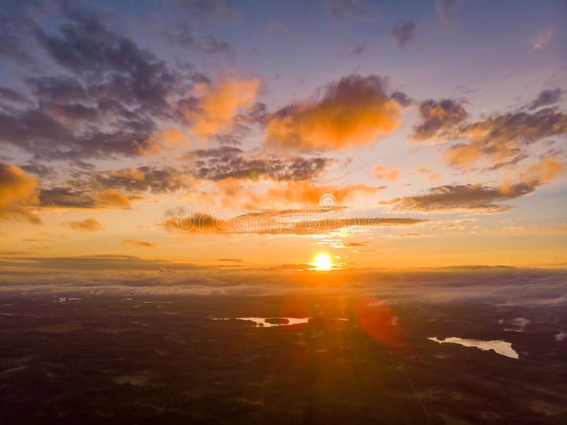 Landscape with a Beautiful Sky at Sunset. Drone Shooting Stock Photo ...
