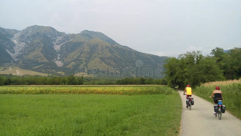 Landscape and bikes editorial stock image. Image of bikes - 98203454
