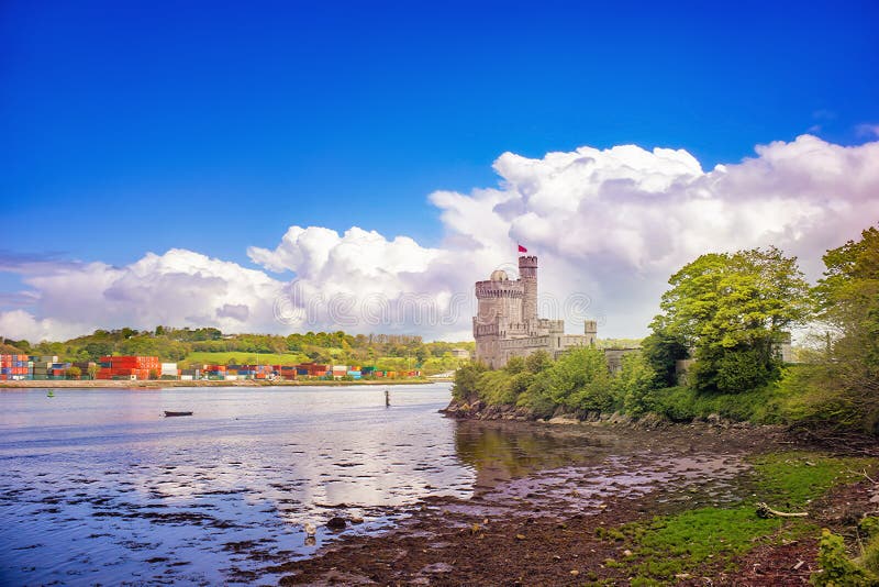 Landscape with a Black Rock Castle in a Cork Stock Image - Image of ...