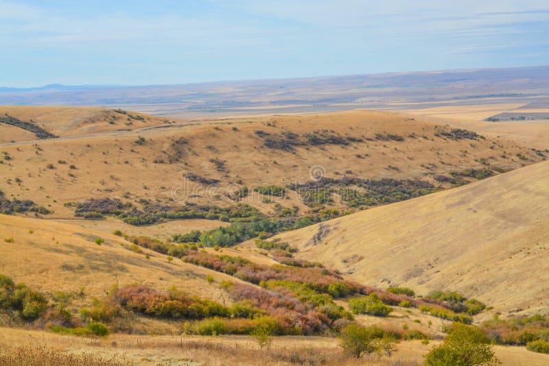The Landscape of the Blue Mountains in Northeastern Oregon Stock Image ...