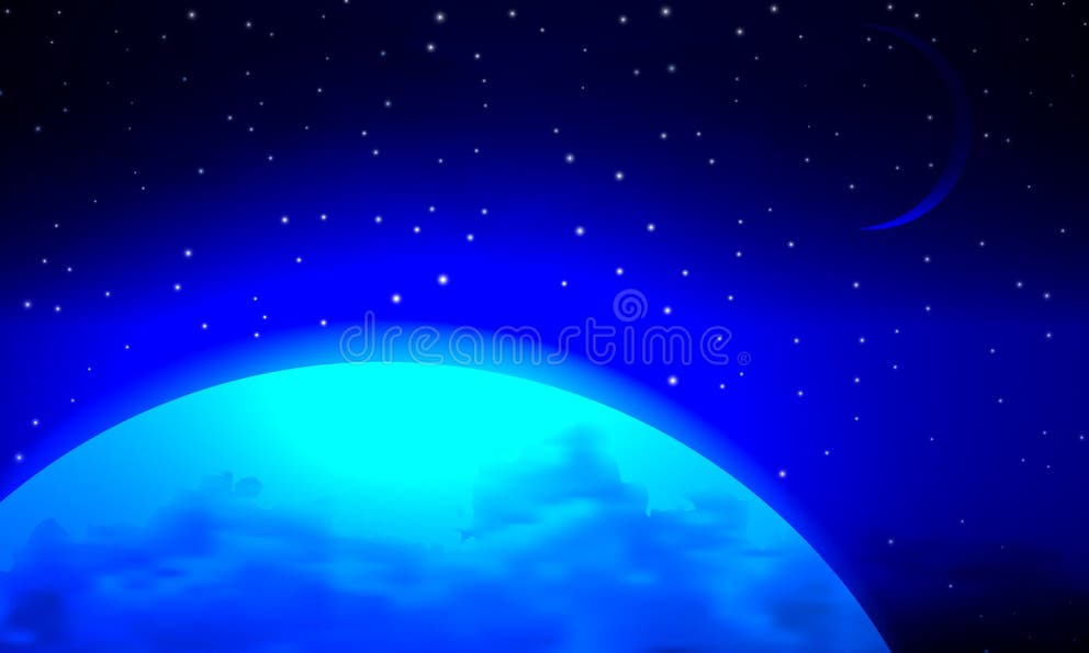 Landscape of the Blue Planet Stock Vector - Illustration of ethnicity ...