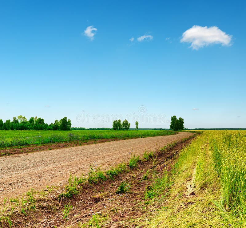 Blue sky and ground road stock image. Image of field - 41112589