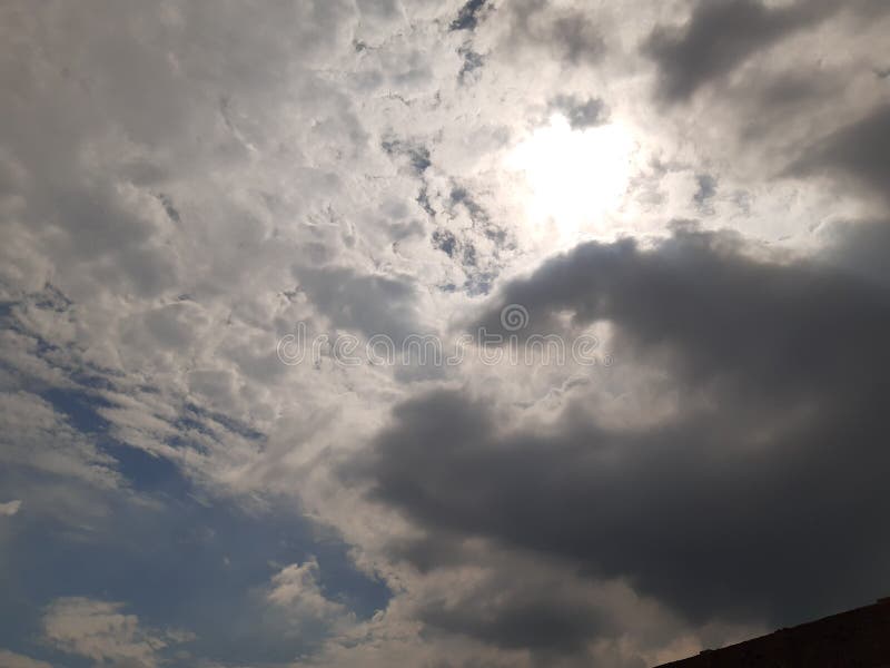 Landscape Blue Sky with White and Grey Clouds in Afternoon, Beautiful ...