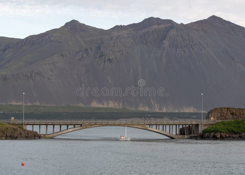 Bridge between two cliffs stock photo. Image of clouds - 39819194