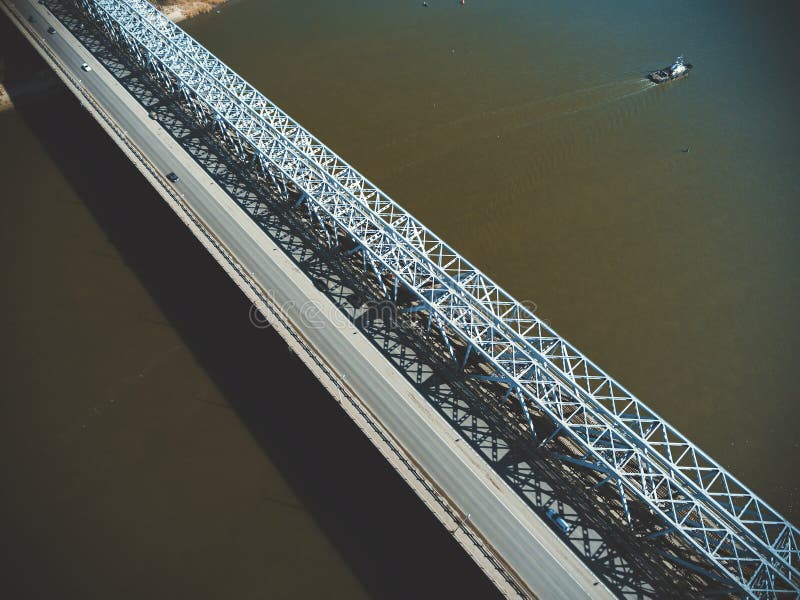 Landscape of Bridge Over Don River. Stock Image - Image of road ...