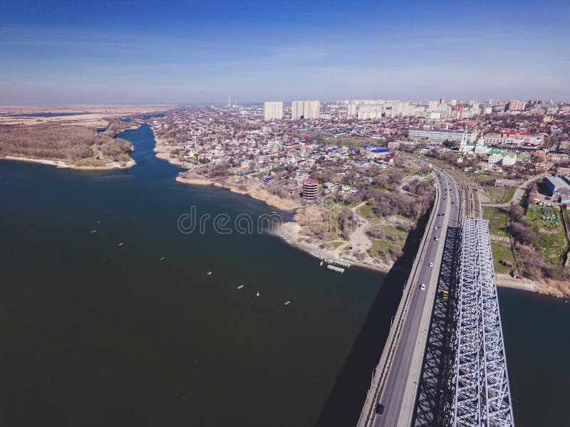 Landscape of Bridge Over Don River. Stock Photo - Image of concept ...