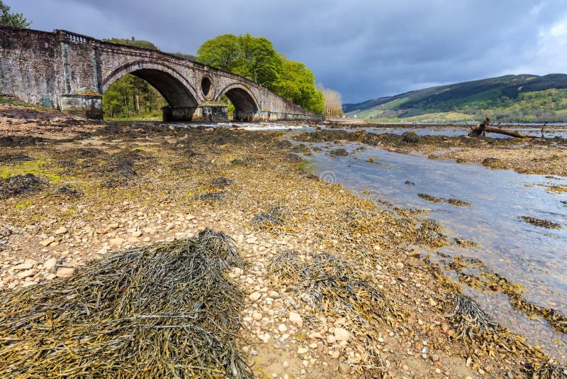 Landscape with Bridge and River Stock Photo - Image of ancient, stone ...