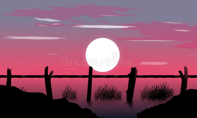 Landscape with Bridge. Speed Truck Highway Bridge with Cars Vector ...