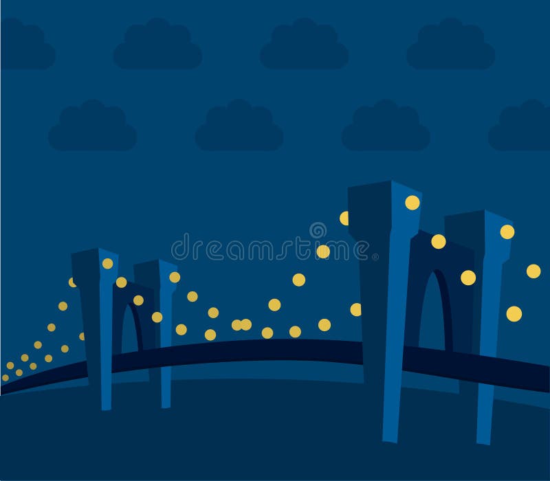 Landscape-bridge (vector) stock vector. Illustration of style - 2490354