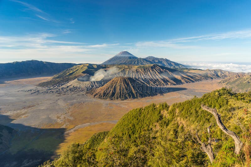 Landscape of Bromo Mountain Stock Image - Image of travel, green: 45418615