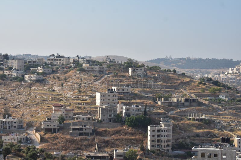 Landscape of Buildings on a Hill in Bethlehem Stock Image - Image of ...
