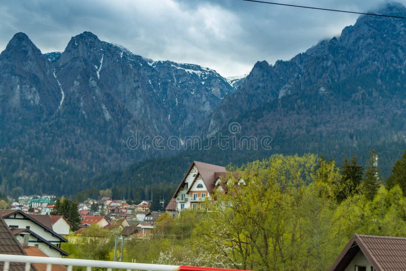 Landscape with Busteni and Prahova Valley. Stock Photo - Image of ...