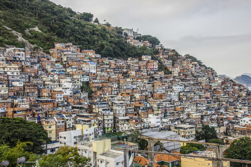 Landscape of the Cantagalo Favela Stock Photo - Image of brick, crowded ...