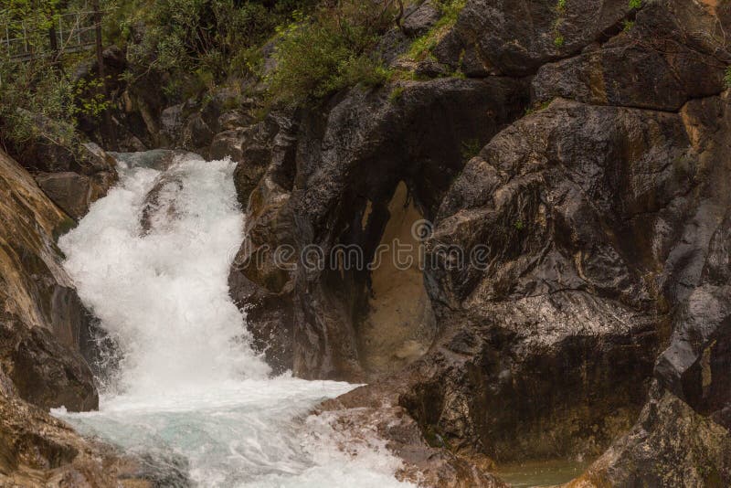 Landscape with Cascade Waterfall Stock Image - Image of fall, flowing ...