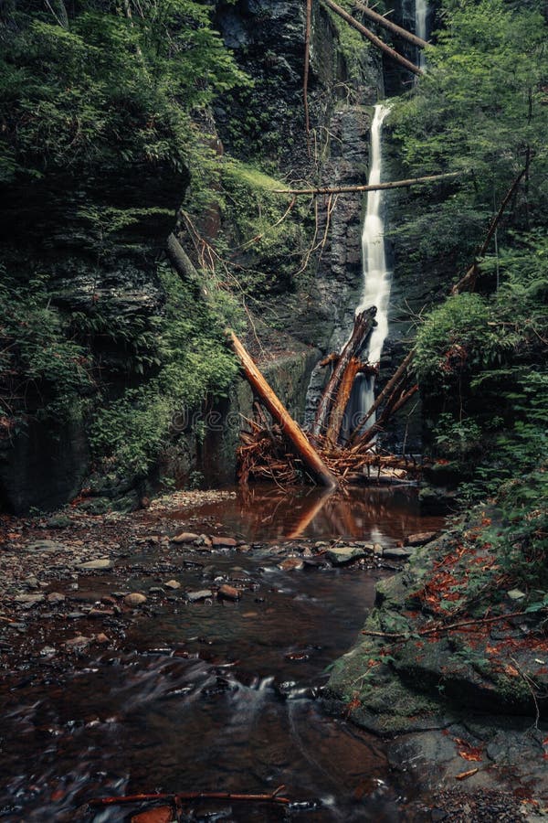 Landscape of Cascading Silverthread Falls Waterfall in the Park with ...