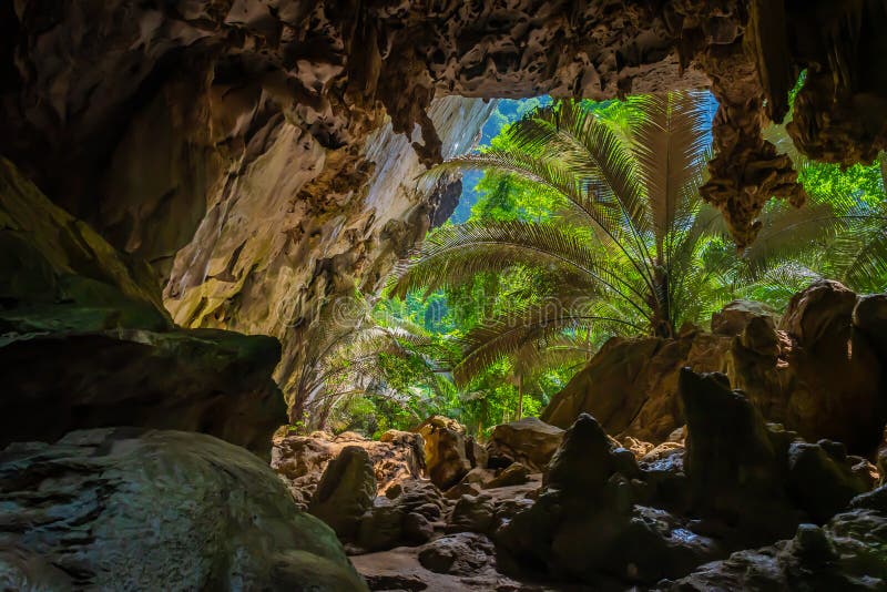 Landscape of Cave and Tree Hup Pa Tat, Uthai Thani, Thailand Stock ...