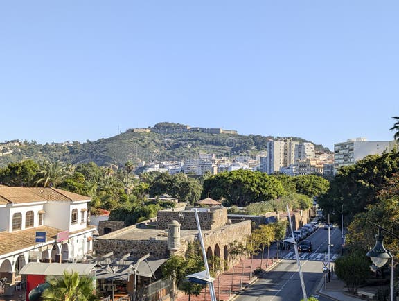 Landscape of Ceuta with the Wall of Monte Hacho in the Background Stock ...