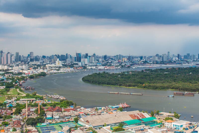 Landscape Chao Praya river stock image. Image of long - 60725675