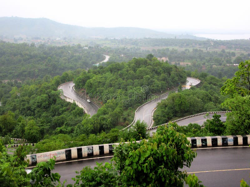 Landscape of Circular Curved Road Path during Rain in Ranchi City Stock ...
