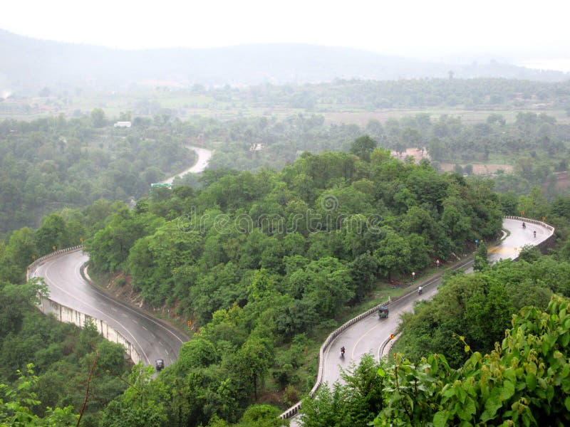 Landscape of Circular Curved Road Path during Rain in Ranchi City Stock ...