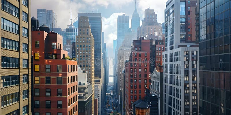 Landscape of City with Buildings Background Stock Illustration ...