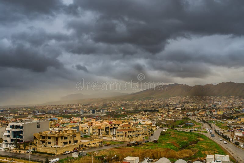 Landscape of City, Duhok, Iraq Stock Image - Image of evening, city ...