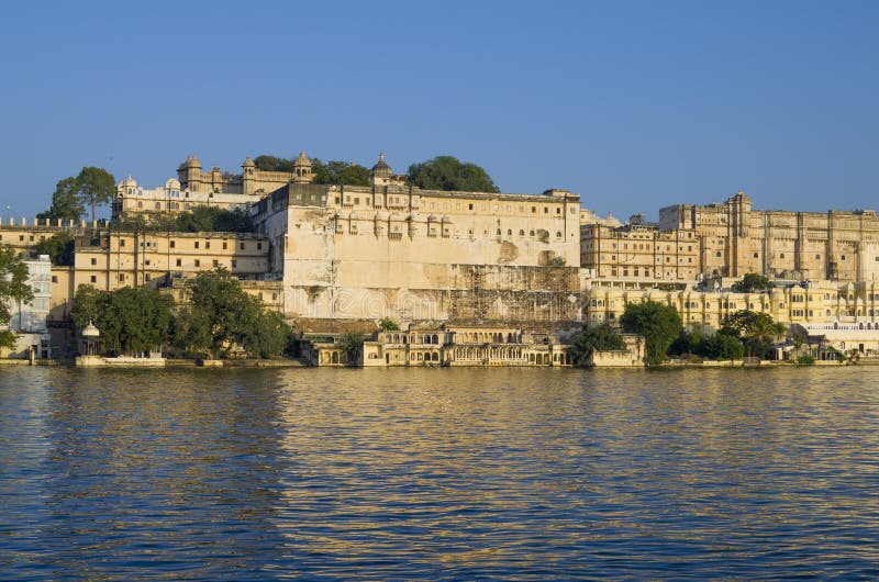 Landscape the City of Udaipur India on Water Stock Image - Image of ...