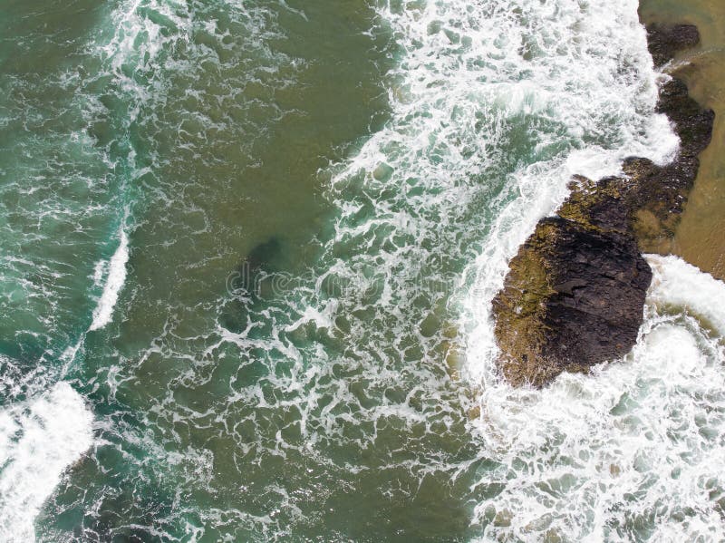 Landscape Cliffs in the Ocean with Waves on the Beach.Top View, Texture ...